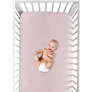 Sweet Jojo Designs Mauve Girl Fitted Crib Sheet Baby or Toddler Bed Nursery - Solid Color Pink Cotton for Boho Desert Sun Mountain Collection