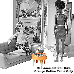 F-Price Replacement Parts for Barbie Malibu House Dollhouse Playset - FXG57 ~ Replacement Doll Size Orange Coffee Table