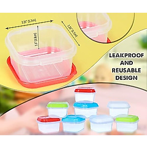 ARSUK 4 oz Small Containers with lids Clear Jars, Freezer Storage Plastic Containers for Travel, Kitchen Food Storage, Soups, Snacks, Candy, Screw, Arts and Crafts, Condiment, Reusable BPA-Free