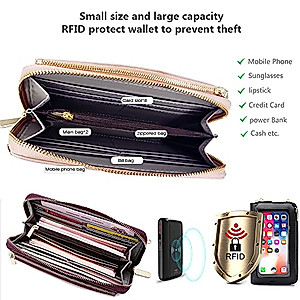 Touch Screen phone bag Purse crossbody bags wallets for women RFID Blocking Clutch bag Wrist bag handbag with Shoulder Strap Wristband