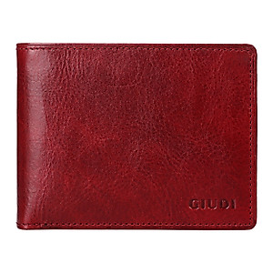 Giudi Deluxe Comfortable Bifold Men’s Wallet Made in Italy – 12 Business Credit Card Holder – ID Window - Soft Touch Genuine Cow Leather - Excellent Gift in Attractive Packaging