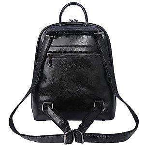 Iswee Backpack for Women Leather Back Pack Purse Fashion Ladies Purses Anti-theft Convertible Shoulder Bag Travel Bag(Black)