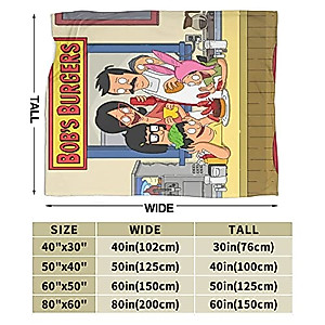 ORPJXIO Blanket Bob's Anime Burgers Throw Flannel Blanket Bed Blanket for Couch Sofa Bedroom Home Decor 40"x30"