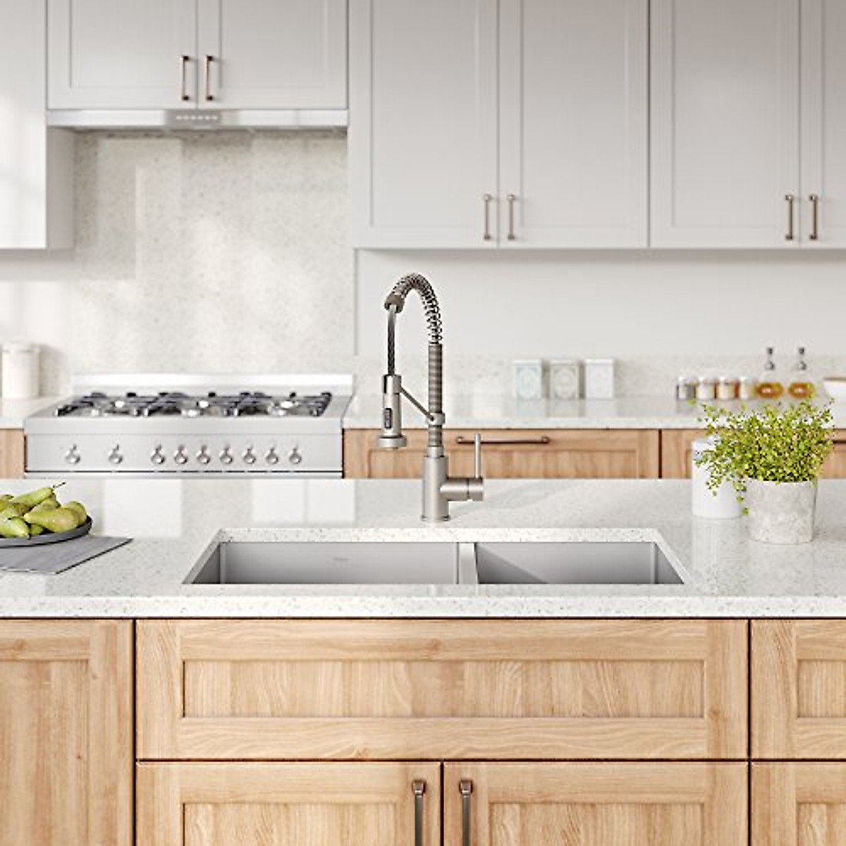 Kraus KHU103-33-1610-53SS Set with Standart PRO Stainless Steel Sink and Bolden Commercial Pull Faucet Kitchen Sink & Faucet Combo, 33 Inch