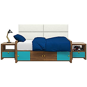 Jaxx Panelist Modern Padded Headboard - Set of 4 Fun Color Panels for Kids - Full/Queen, Coconut White Soft Suede