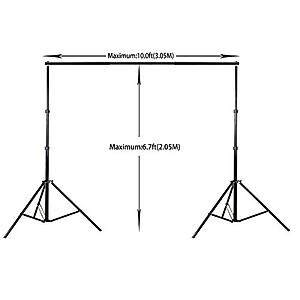HYJ-INC Photo Video Studio 10 Ft Adjustable Background Stand Backdrop Support System Kit with Photography Background Holder Carry Bag