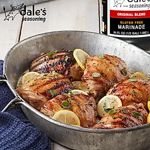 Original Steak, Poultry and Vegetable Seasoning By Dale's, Gluten Free | Delicious on All Meats, Fish, and Vegetables | 64 oz Bottle (Family Size) | No Long Marinating, Savory Blend of Exotic Spices!