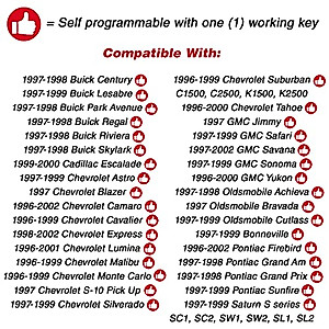 KeylessOption Keyless Entry Remote Control Car Key Fob Replacement for 16245100-29