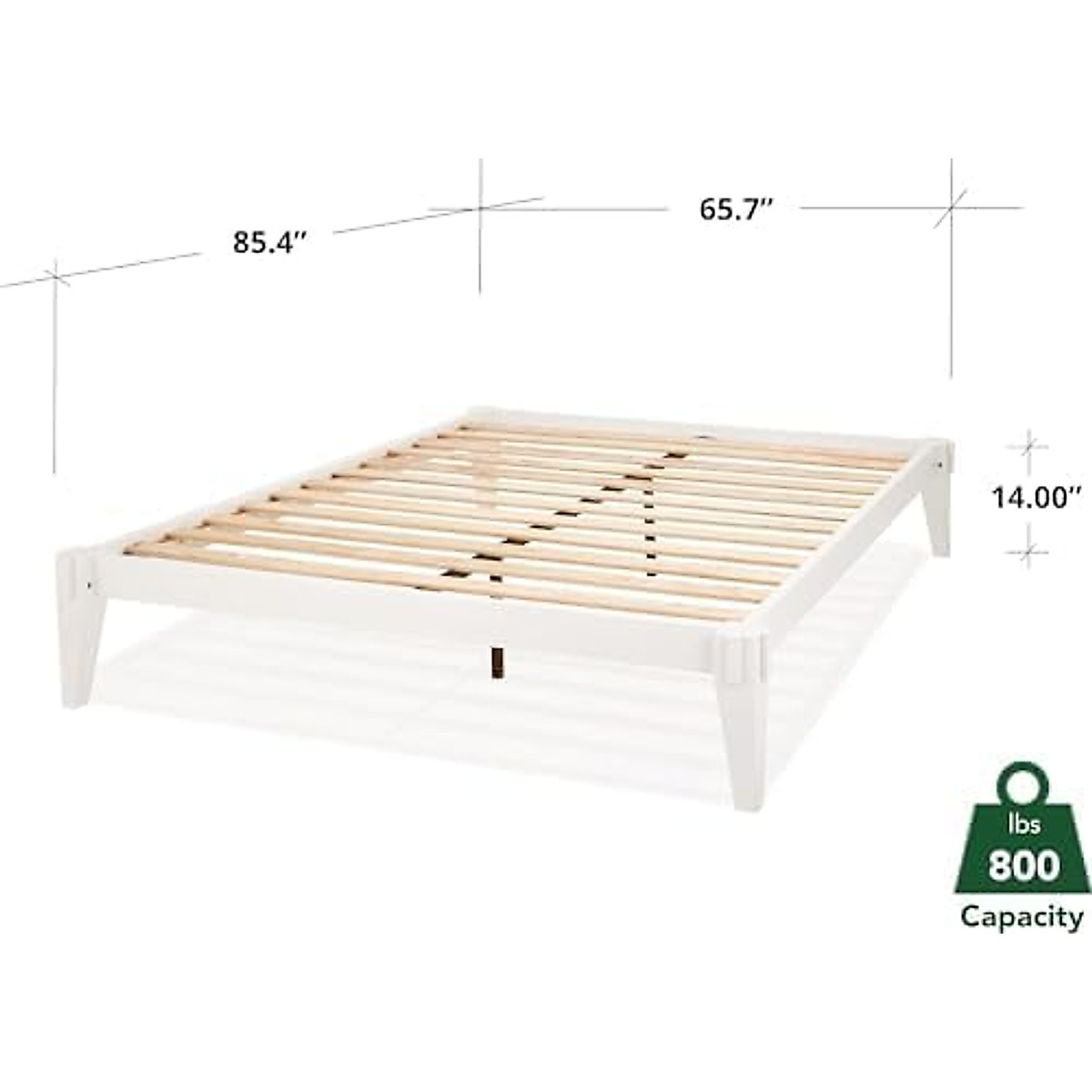 Chalipa Basic Bed Frame Without headboard - Ivory White - Queen