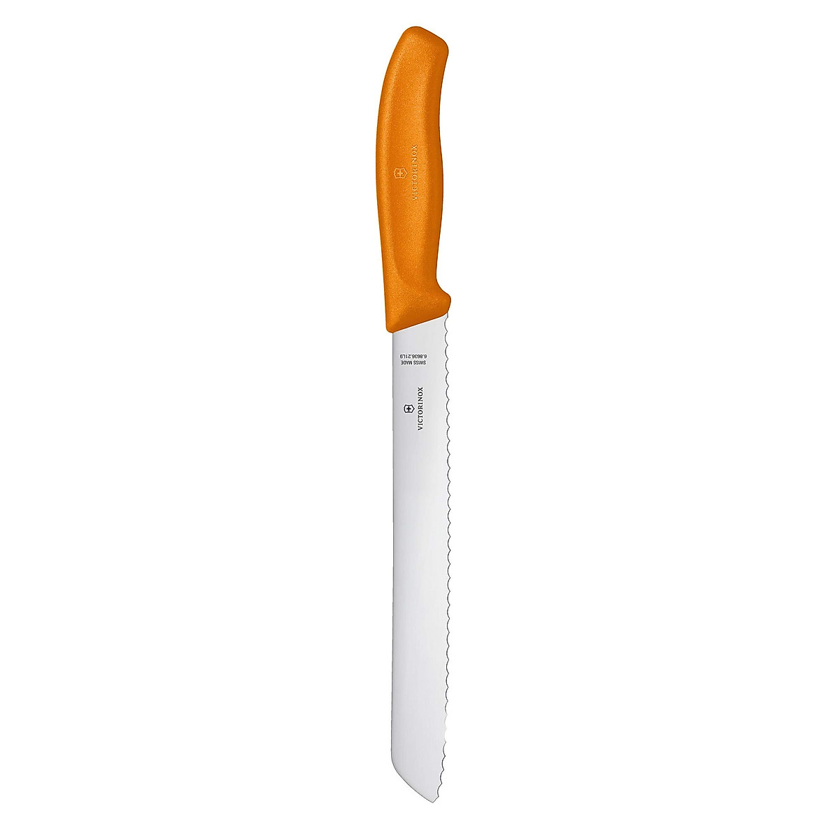 Victorinox 6.8636.21L9B Swiss Classic Bread Knife For Cutting Loaves Of Bread And Rolls Serrated Blade in Orange, 8.3 inches