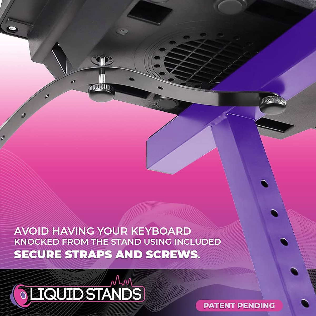 Liquid Stands Piano Keyboard Stand - Z Style Adjustable and Portable Heavy Duty Music Stand for Kids and Adults -Fits 54-88 Key Electric Pianos - Sturdy Musical Keyboard Stand (Purple)
