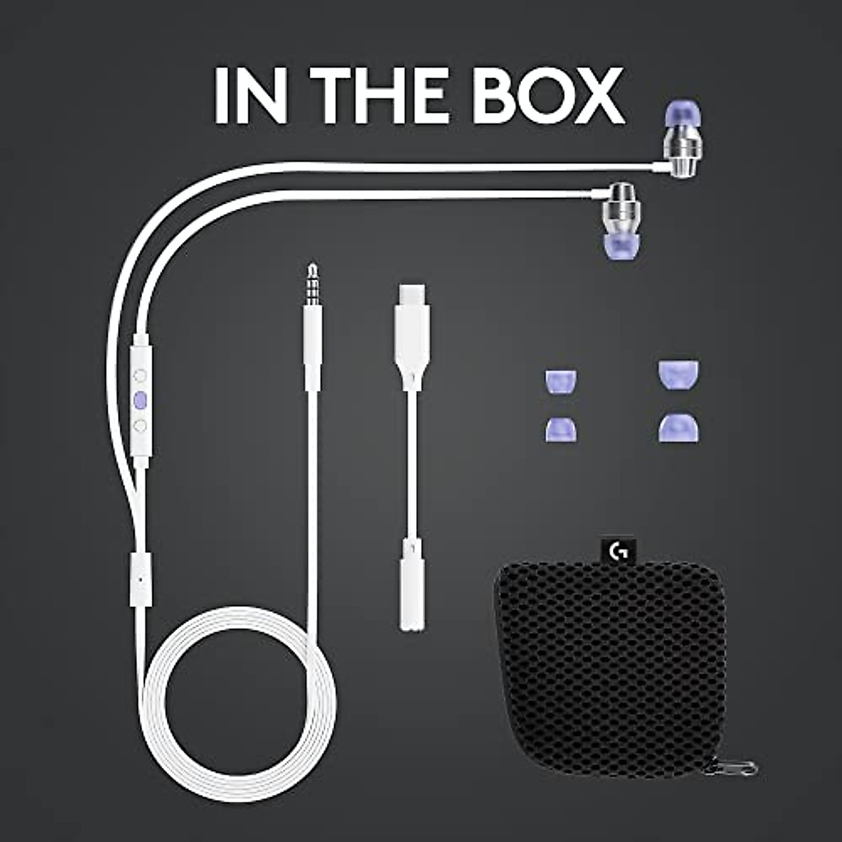 Logitech G333 Gaming Earphones with Dual Audio Drivers, in-line mic and Volume Control, Compatible with PC/PS/Xbox/Nintendo/Mobile with 3.5mm Aux or USB-C Port - White (Renewed)