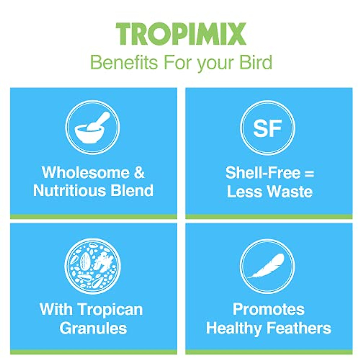 Hagen Tropimix Enrichment Food for Small Parrots, 4 lb. (1.8 kg) - HARI Small Parrot Food with Seeds, Fruit, Nuts, Vegetables, Grains, and Legumes