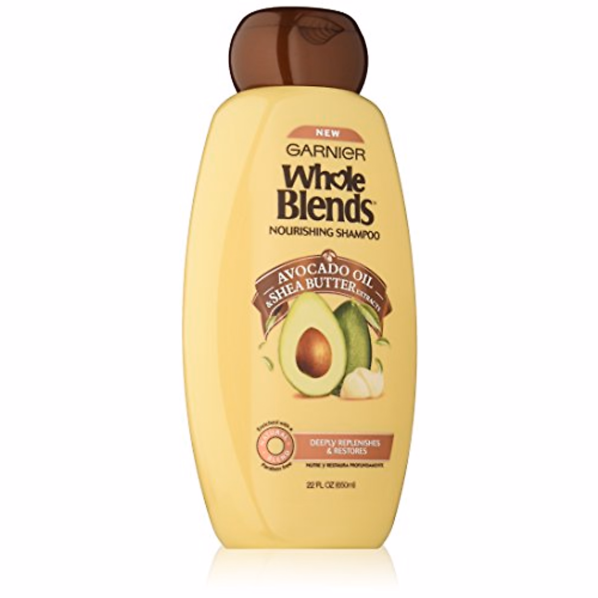 Garnier Whole Blends Nourishing Shampoo with Avocado and Shea Butter Extracts for Dry Hair, 22.0 Fl Oz