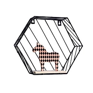 PIBM Stylish Simplicity Shelf Wall Mounted Floating Rack Wooden Storage Basket Bedroom,14.5X25.5Cm,2 Colors Avaliable, Black , 2#