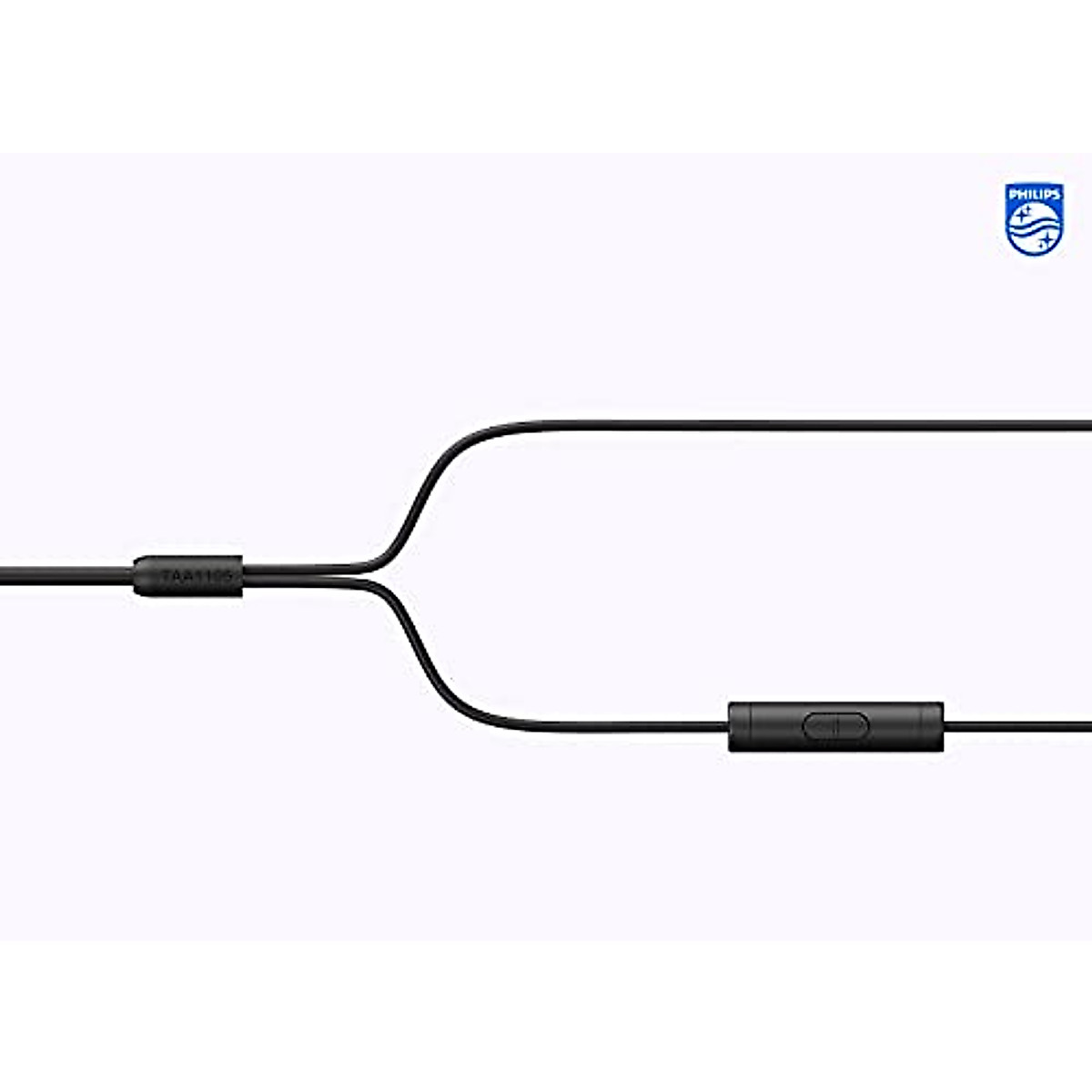 Philips A1105 in-Ear Sports Wired Headphones with Ear Hooks for Secure Fit, Deep bass, in-line Remote Control and Microphone, Sweat-Resistant, 3.5 mm Connector TAA1105BK