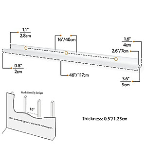 Wallniture Denver 46 Inch White Floating Shelves for Wall Decor, Narrow Picture Ledge Shelf Set of 2, Wood
