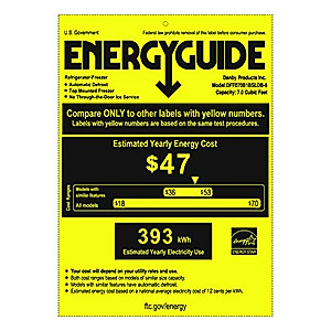 Danby DFF070B1BSLDB-6 7.0 Cu.Ft. Mid-Size Refrigerator, Frost-Free Apartment Fridge with Top Freezer, E-Star Rated, 7, Black Stainless Look