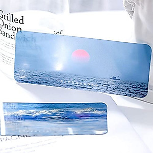 Translucent Bookmark Stationery Marker of Page Reading Assistant Page Holder Landscape Aesthetics Book Page Marker INS Style Page Label(C)