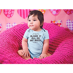 Pop Threads Blame It All On My Roots Country Music Cute Funny Western Infant Baby Boy Girl Bodysuit Black 6M