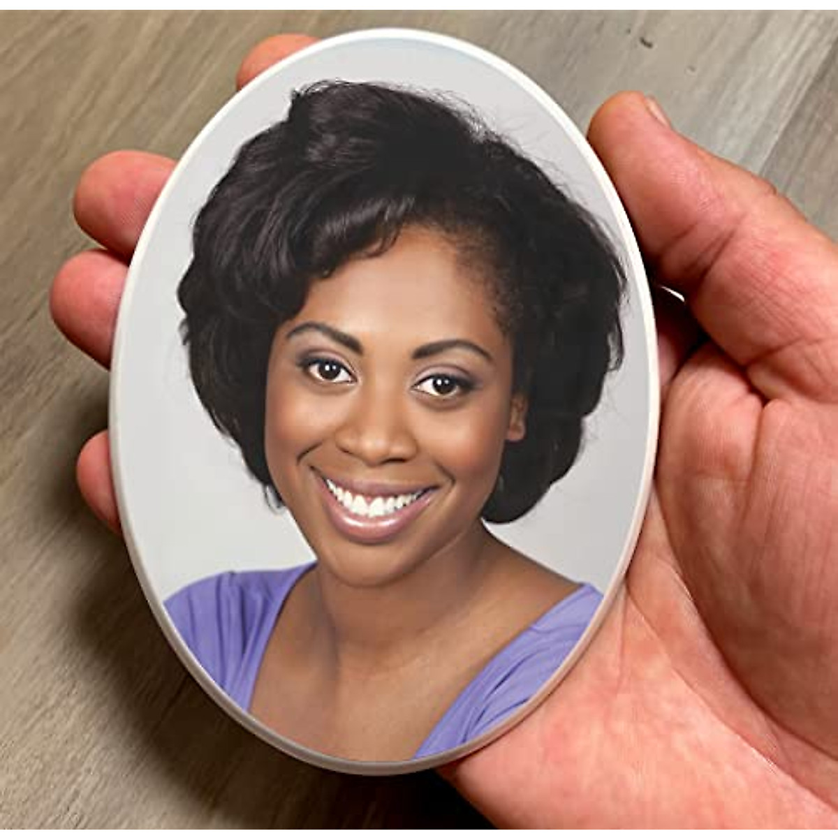 Ceramic Memorial Photo Tile - Oval Picture for headstones. Photo Memorial Plaque. 4.7" x 3.5". Large Size. 100% Weatherproof.