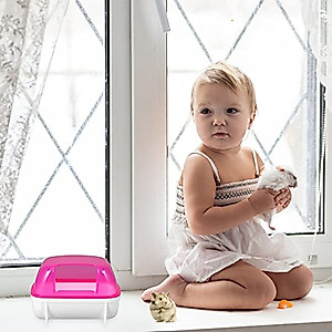 POPETPOP Hamster Sand Bath - Dust Bath Hamster Bathroom Bath Sand Room Sauna Toilet Sandbox 2 Pack, 12.5 x 9 x 9cm