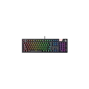 havit Keyboard Rainbow Backlit Wired Gaming Keyboard Mouse Combo, LED 104 Keys USB Ergonomic Wrist Rest Keyboard, 4800 DPI Mouse for PC Gamer (White)