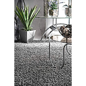 nuLOOM Marleen Contemporary Shag Area Rug, 4' Round, Grey