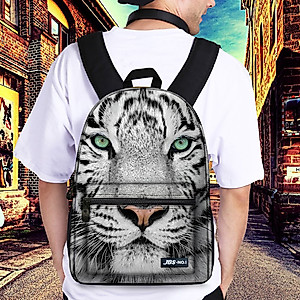 JeremySport Toddler Backpack Boys, 15 Inch Kids Backpack for Preschool,White Tiger