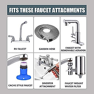 9 Pieces Faucet Adapter Kit, Brass Aerator Adapter Male Female Kitchen Sink Faucet Adapter to Garden Hose, Water Filter, Standard Hose via Diverter with Faucet Aerator and Thread Seal Tape