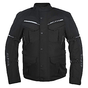 ACG TAHOE-J106 MOTORCYCLE ADV JACKET (BLACK, X-LARGE)