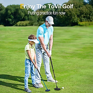 ToVii Golf Putter Nitrile Rubber Top for Left & Right Handed, Adjustable & Sturdy Aluminum Alloy Shaft for All Golfers, Golf Training Equipment for Putting Green/Outdoor Games/Yard Games - Black