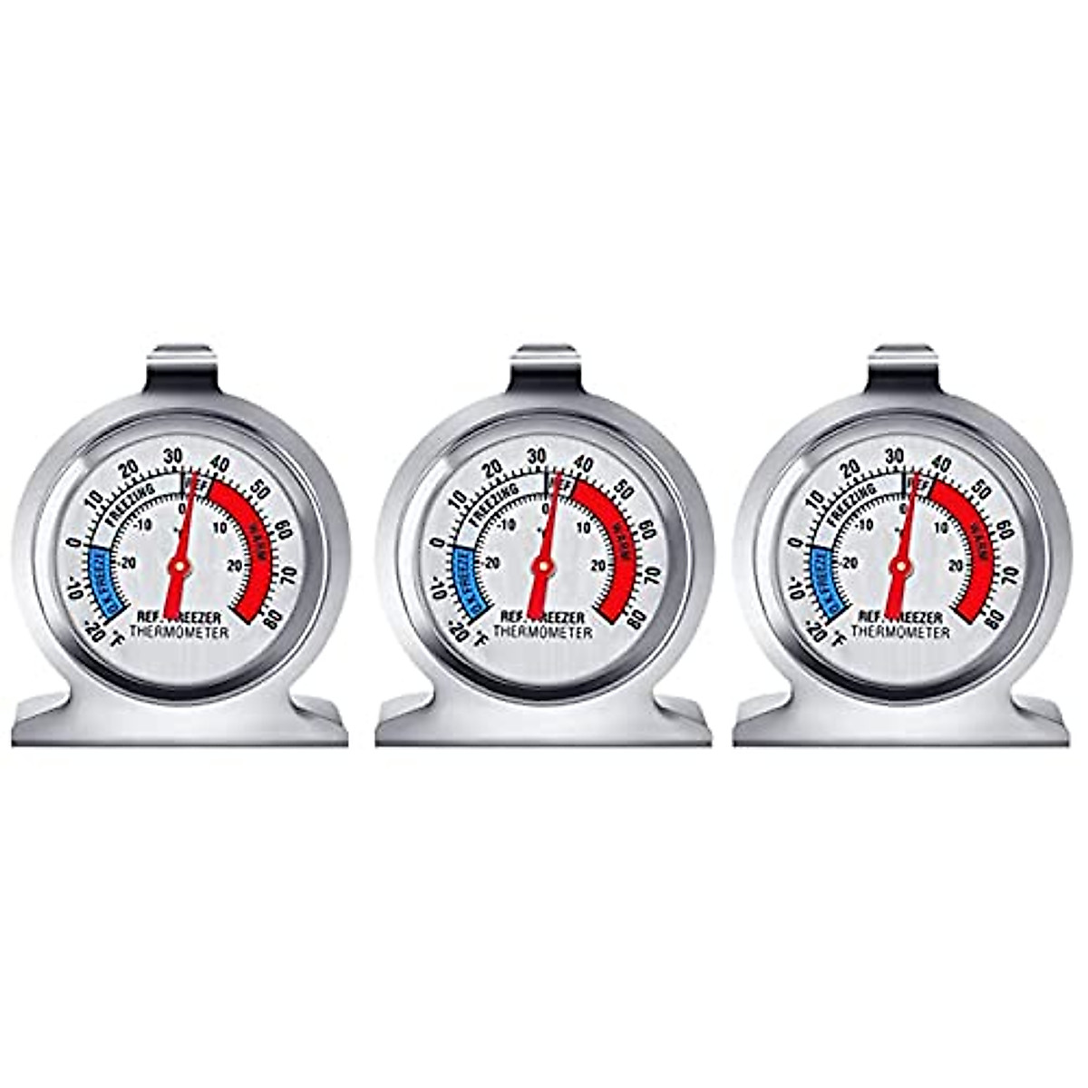 3 Pack Refrigerator Classic Fridge Large Dial with Red Indicator for Freezer Refrigerator Cooler with Hanging Hook and Retractable Stand Floor and Rug Vacuum