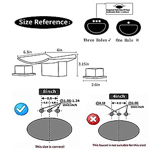 BANGPU Waterfall Bathroom Faucets, Modern Bathroom Sink Faucet 3 Holes Widespread Dual Handle Brass Basin Faucet Mixer Taps with Supply Hoses, Matte Black Vanity Sink Faucet