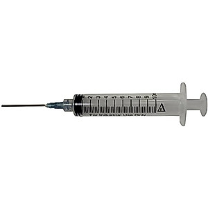 Duda Energy SyringeBox010 Industrial Syringes with 15G x 1-1/2" Blunt Tip Fill Needle and Plastic Cover, 10 mL (Pack of 100)