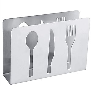Napkin Holder, Stainless Steel Tableware Pattern Napkin Rack, Kitchen Napkin Dispenser, Modern Serviette Holder Home Bar Restaurant Table Decor