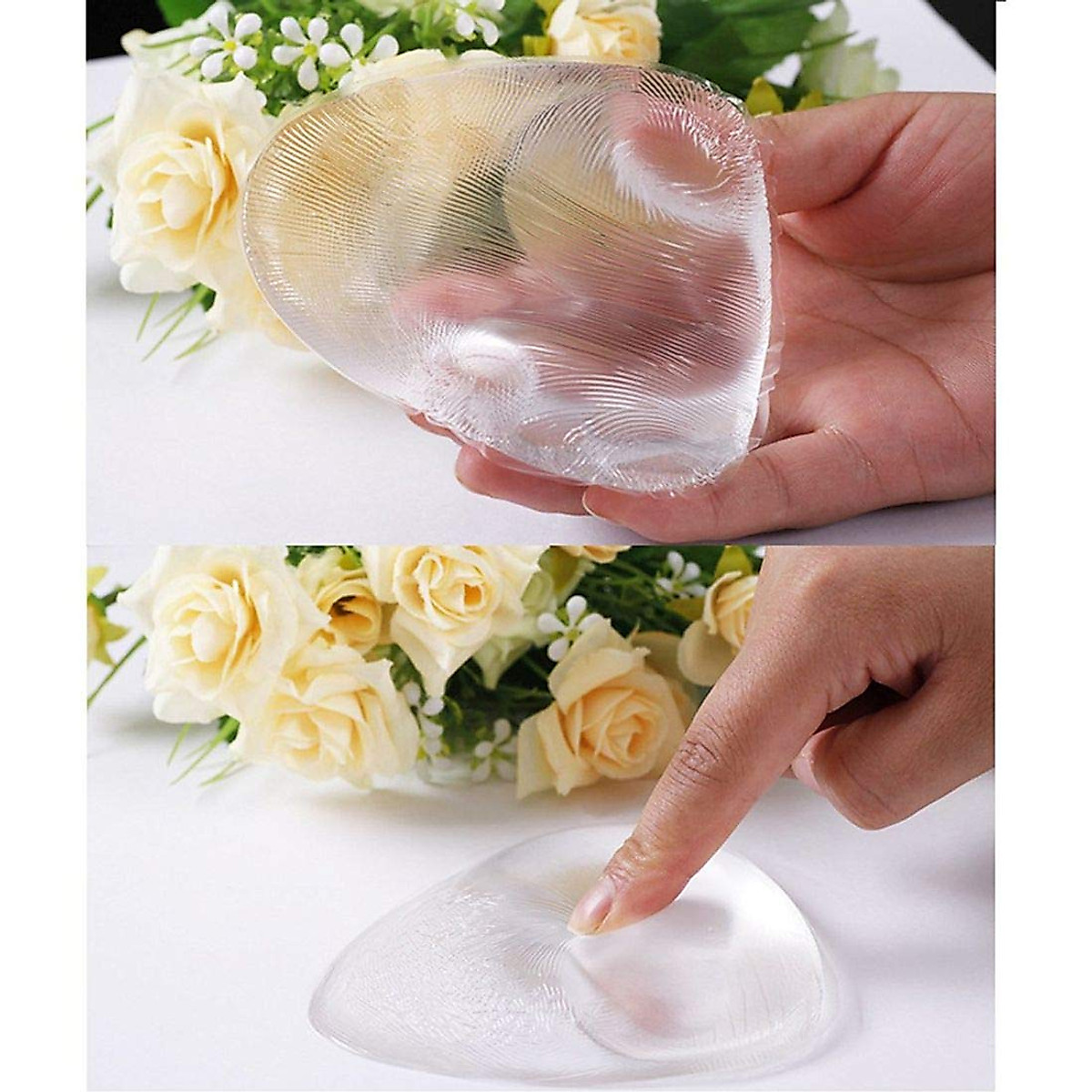 Clear Silicone Bra Inserts - Triangle Gel Breast Inserts Enhancers Waterproof Push Up Pads Bra for Bikini Swimsuit (Clear Small triangle)