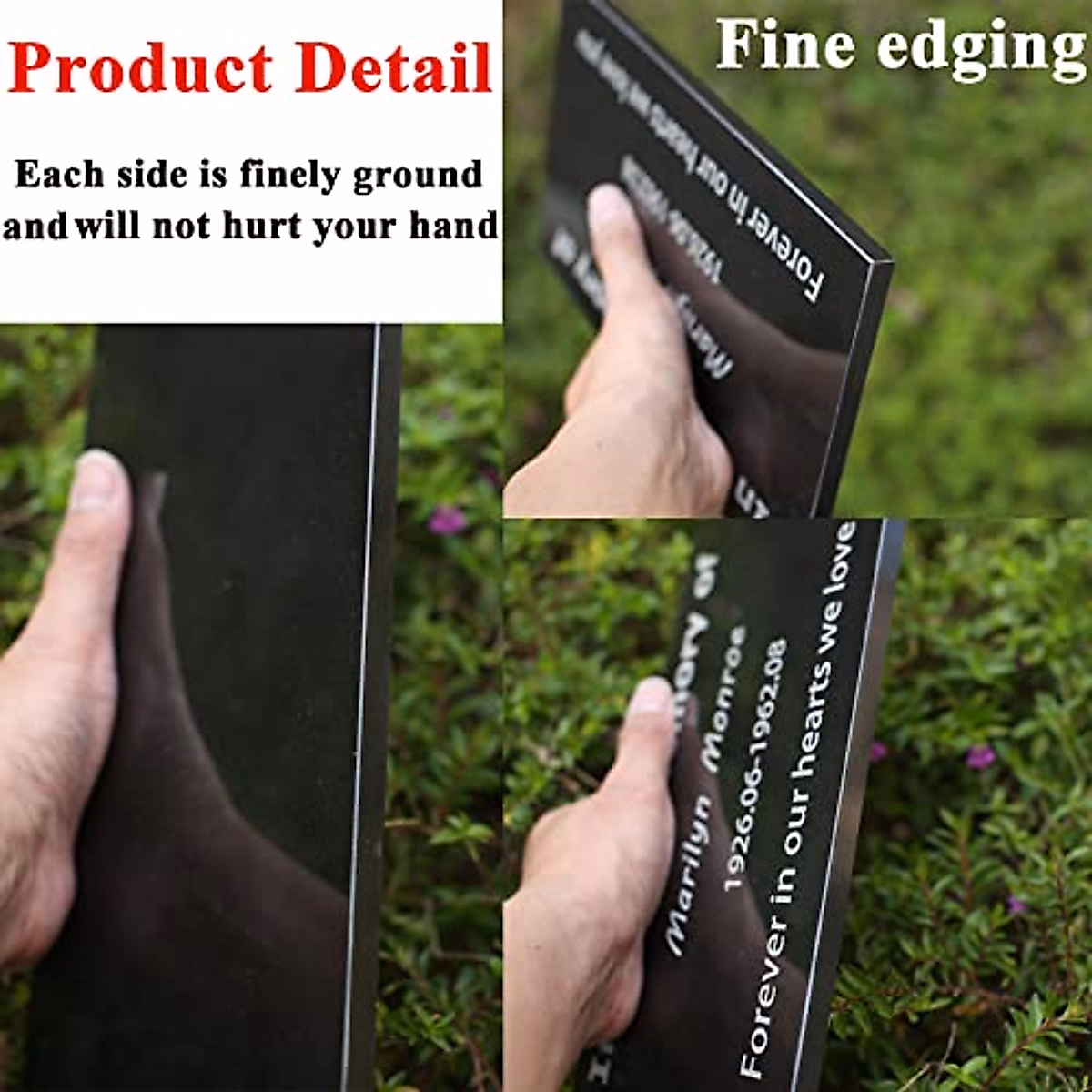 GYGYL Pet Memorial Stones, Black Granite Memorial Garden Stone Engraved with Pet's Photo, Customized Grave Marker, Gifts for Someone Who Lost a Loved One, or Pet, Dog, Cat (11X6 inches)