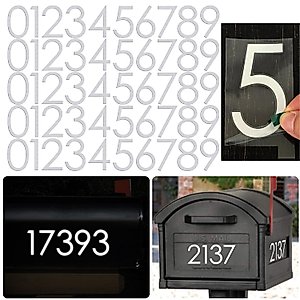 Diggoo Reflective Mailbox Numbers Sticker Decal Die Cut Classic Style Vinyl Number 2" Self Adhesive 5 Sets for Mailbox, Signs, Window, Door, Cars, Trucks, Home, Business, Address Number