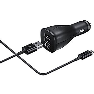 Samsung EP-LN920BBEGUS Fast Charge Dual-Port USB Car Charger - Retail Packaging,Black