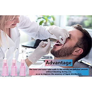 300 Pcs Bent Blunt Tip Dispensing, Bent Flow Dispensing Tips, Disposable Bent Irrigation Blunt Tips, Great for Oil or Glue Applicator (Pink 18G)