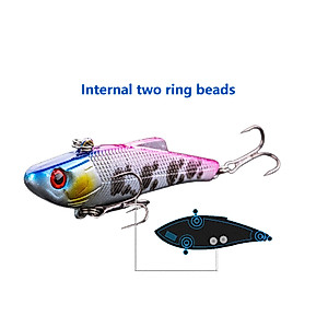 DAIMOUTH 5pcs 70mm Fishing Lures Lifelike Vibe Blade Bait for Bass & Trout, Lipless Crankbait, Bionic Fishing Gear for Freshwater Saltwater,Fishing Tackle Accessory Box (Green)