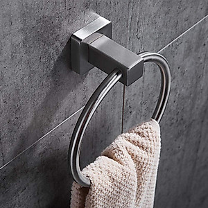 Towel Ring,Coat Hook,Towel Hooks,Bathroom Hand Towel Circle Rings Door Hanger Towels Rack Bathroom Hardware Set Wall Mount Stainless Steel