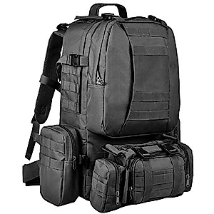CVLIFE Tactical Backpack Military Army Rucksack 60L Large Assault Pack Detachable Molle Bag