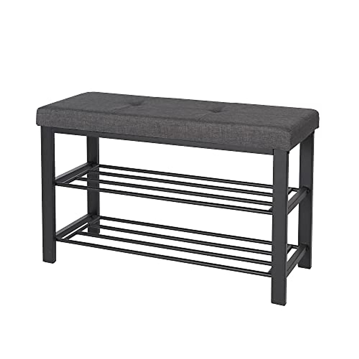 neatfreak Upholstered Storage Bench for Shoes - Double Seat Shoe Bench with Upholstered Fabric Seat Cushion and 2 x Shoe Racks - Perfect for Entryway, Mudroom, Foyer - 12.59" D x 31.89" W x 19.48" H