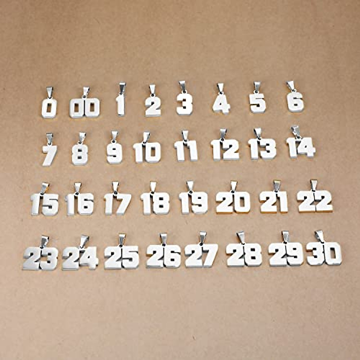 Number Necklace for Boy Silver Athletes Number Chain Stainless Steel Charm Pendant Personalized Sports Jewelry for Men Basketball Baseball Football(3)