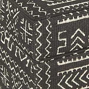 Homepop Home Decor | K7342-F2267 | Classic Square Storage Ottoman with Lift Off Lid | Ottoman with Storage for Living Room & Bedroom, Onyx, Large