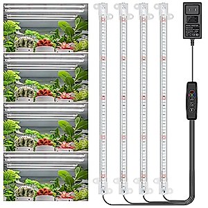 Wiaxulay LED Plant Grow Light Strips, 36W 240LEDs Full Spectrum Grow Lights for Indoor Plants, Grow Lamp with Auto On/Off 3/9/12H Timer 10 Dimmable Levels and 3 Switch Modes for Seedling