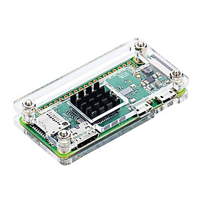 iUniker Raspberry Pi Zero Case, Case for Raspberry Pi Zero 2 w, with Heatsink, HDMI Adapter, OTG Cable, Header, ScrewDriver, Power Switch for Pi Zero 2 w/w (Clear)