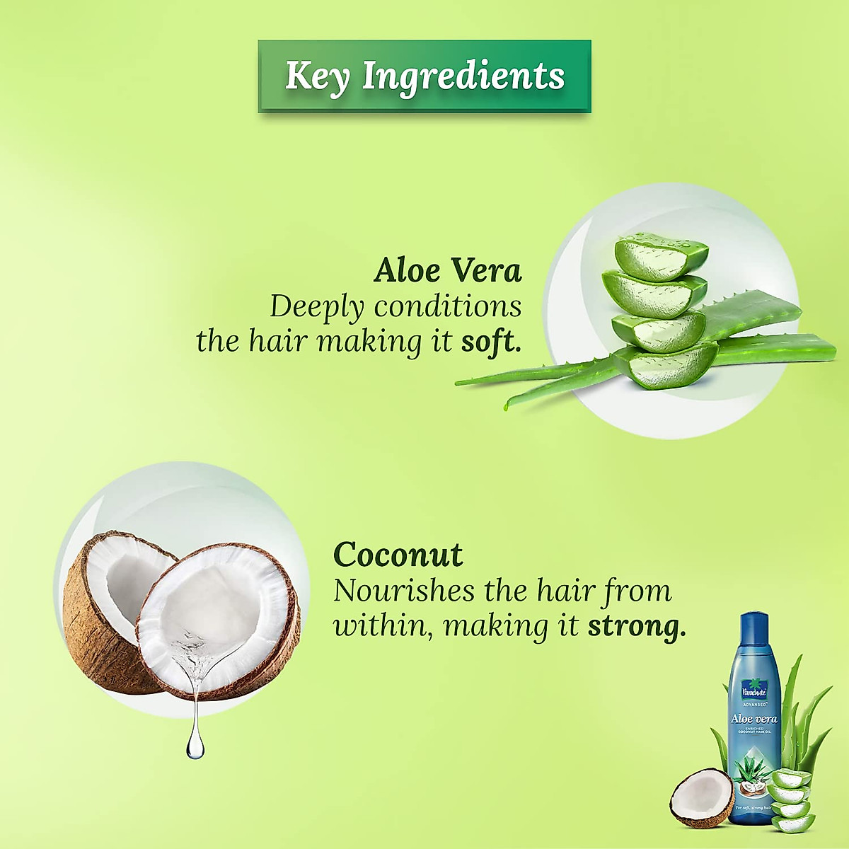 Parachute Advansed Aloe Vera Enriched Coconut Hair Oil | For Strong, Soft & Silky Hair|Deep Nourishment & Conditioning| All hair Types| 5.1 Fl.oz.